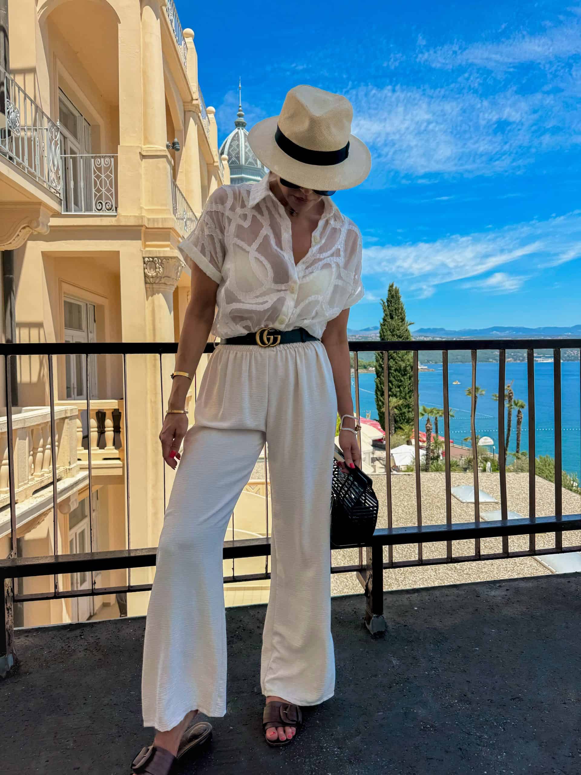 "Port Céleste" nadrág - "Tapioca" - Blue Velvet Online Shop
